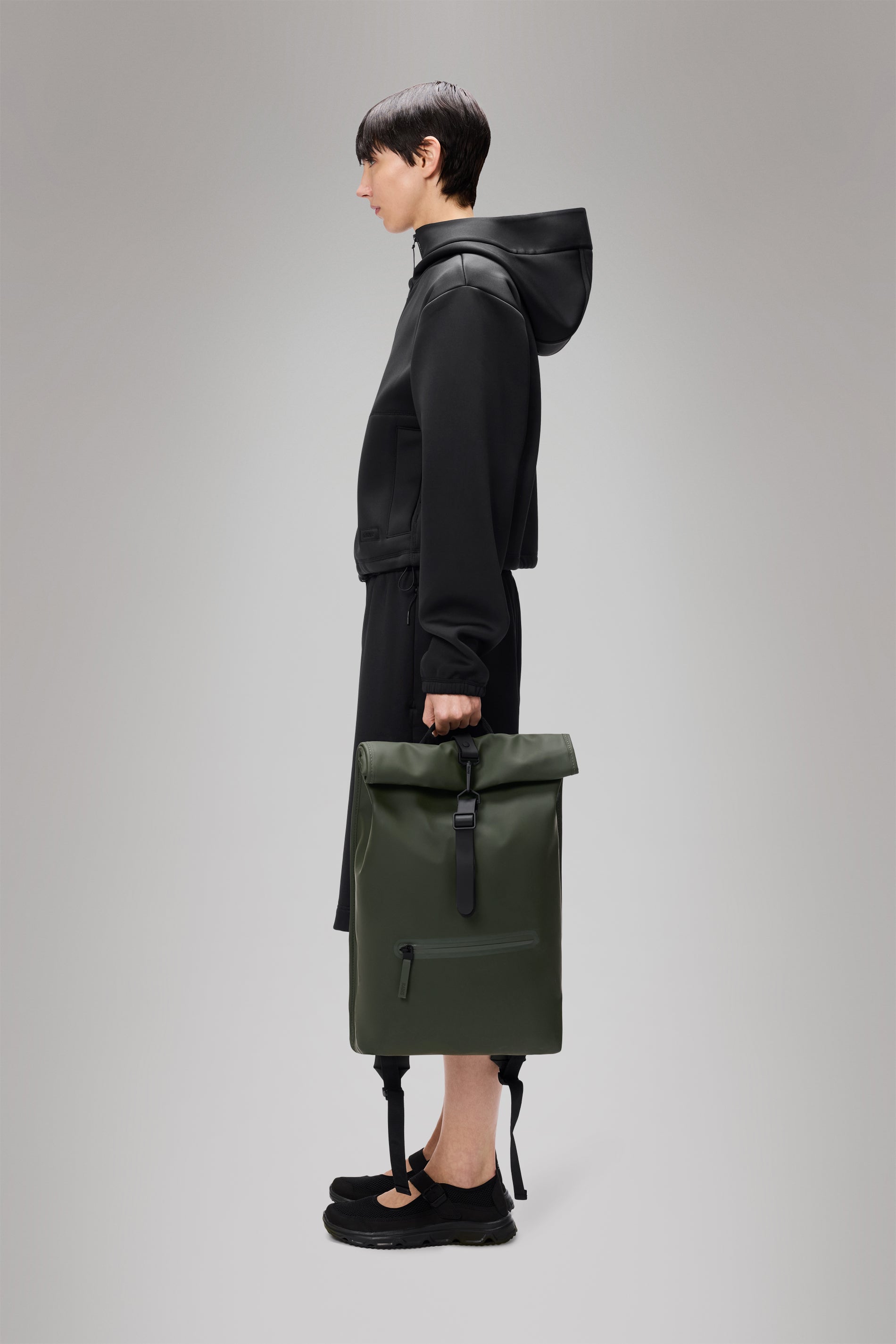 Rains® Rolltop Rucksack in Green for $180 | Free Shipping