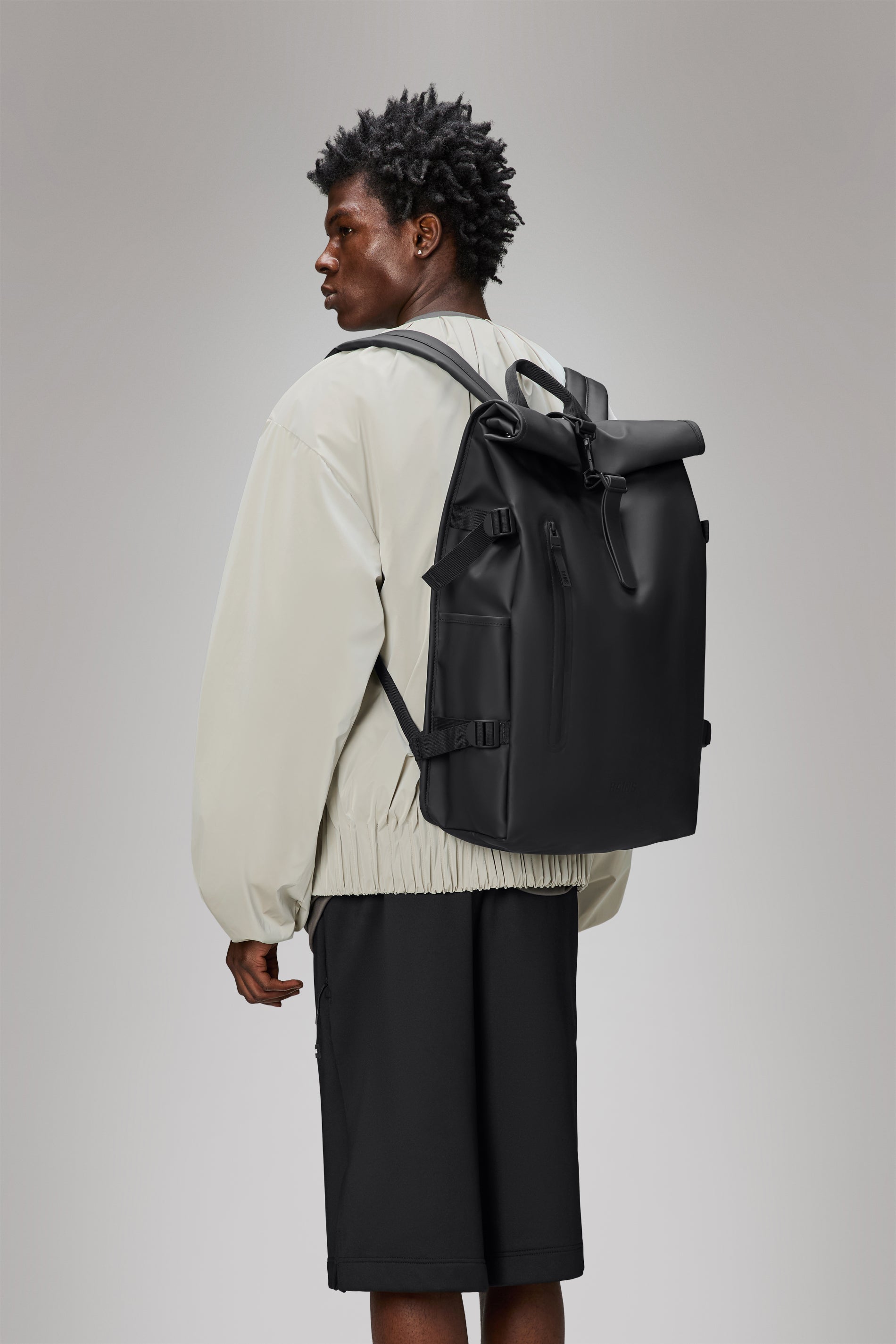 Rains® Trail Rolltop Backpack in Black for $200 | Free Shipping