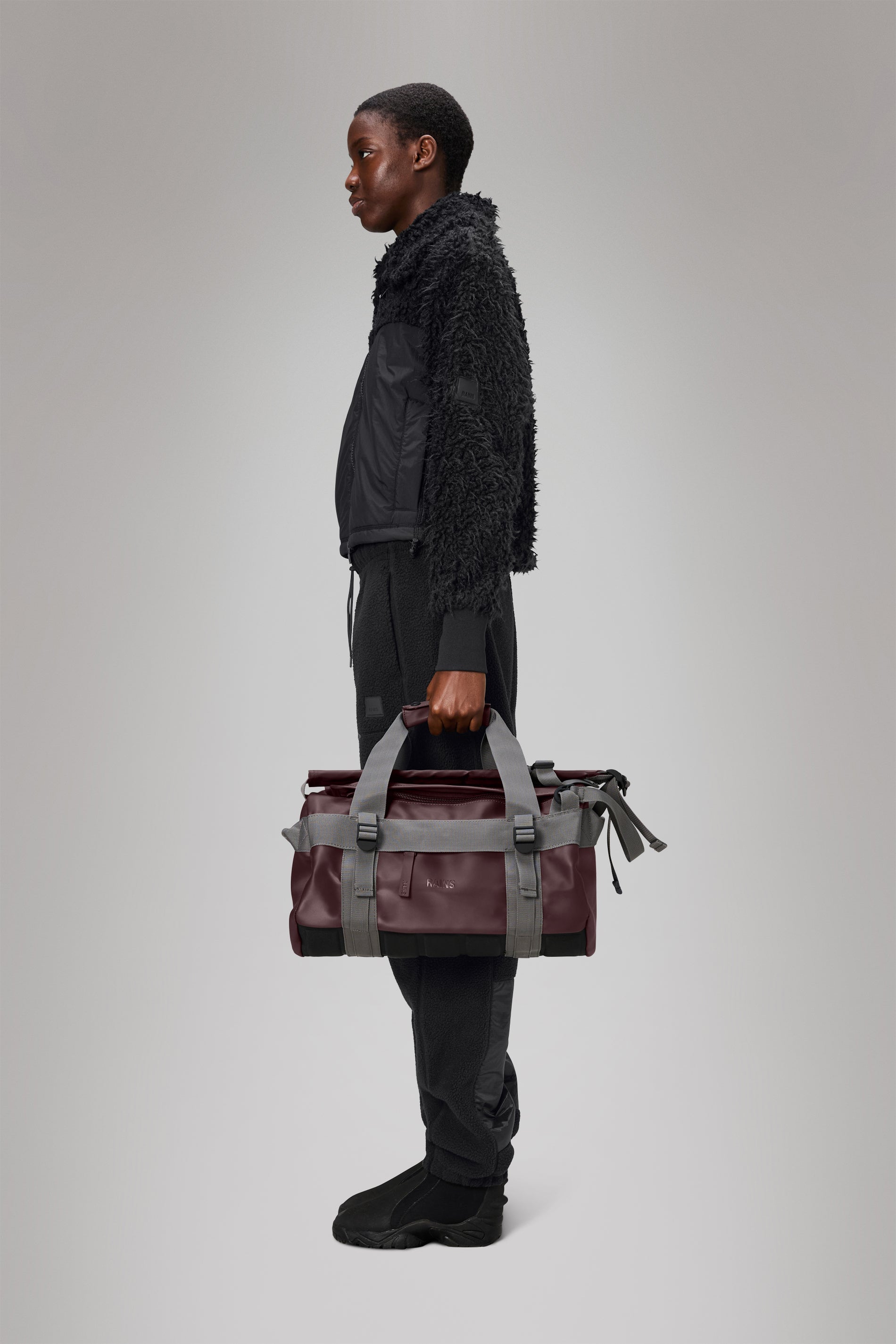 Rains® Trail Gym Bag in Black for $165 | Free Shipping