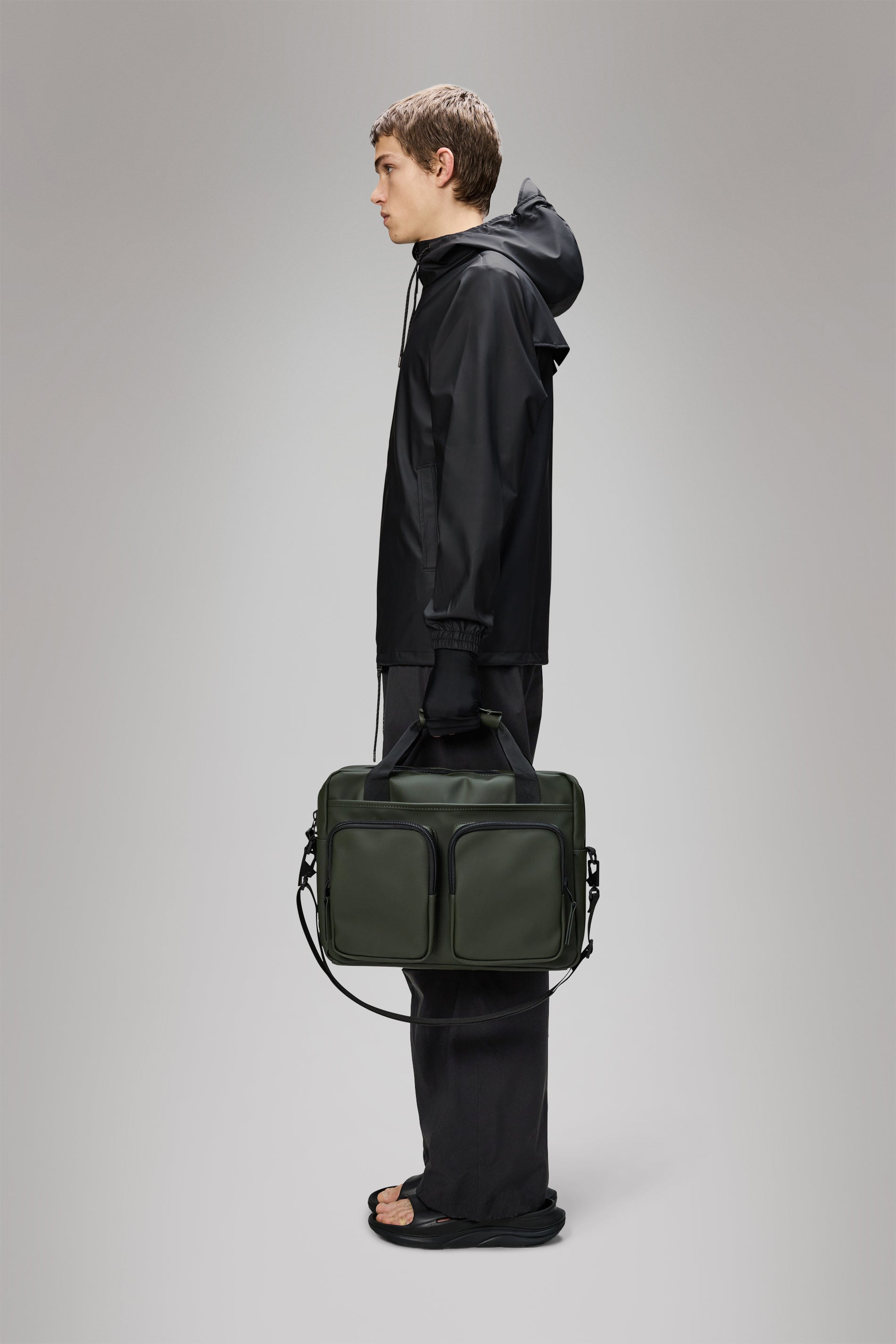 Rains® Texel Tech Bag in Black for $220 | Free Shipping