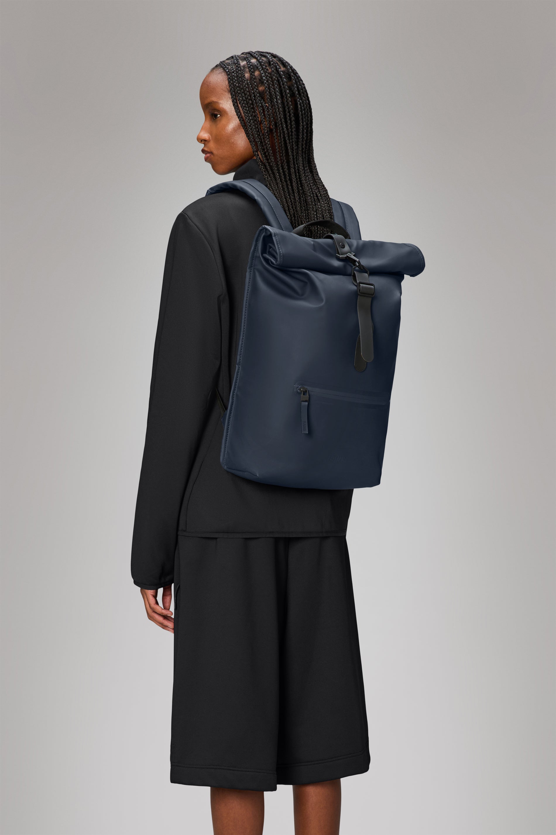 Rains® Rolltop Rucksack in Navy for $180 | Free Shipping