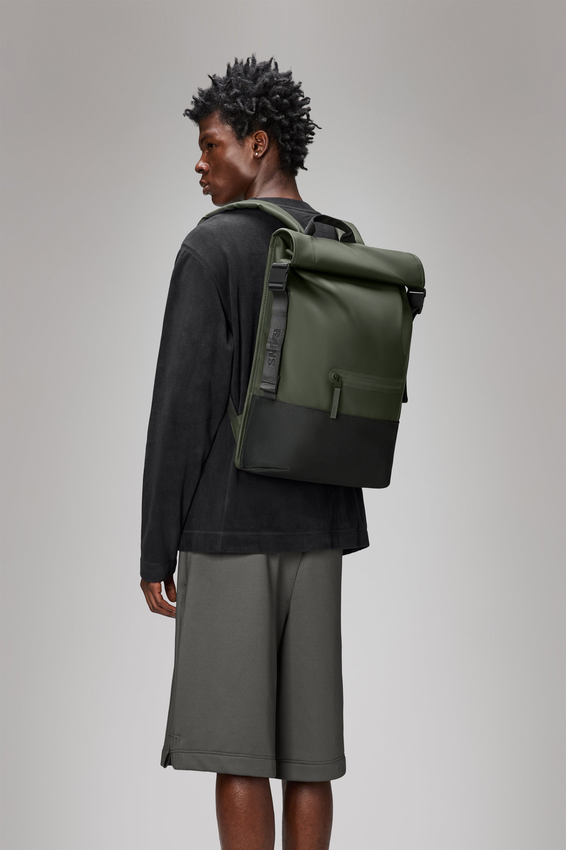 Rains® Trail Rolltop Backpack in Black for $200 | Free Shipping